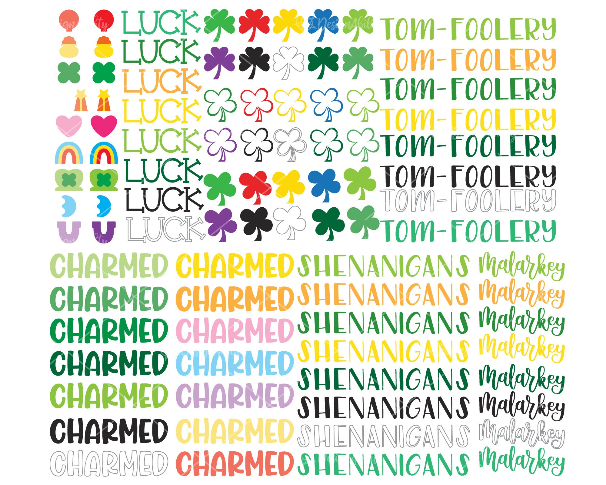 St Patrick Bundle Clipart Set SVG, EPS, Pngs, Jpegs & Adobe Illustrator ...