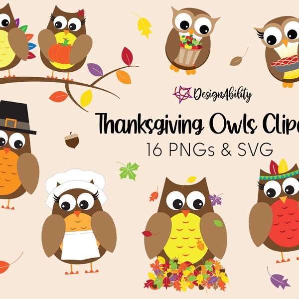 Digital Owl Clipart - Etsy