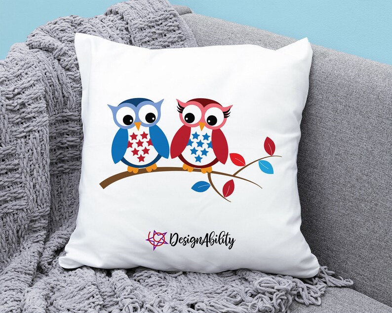 Patriotic Owls Clipart Set - SVG & 14 Pngs | Patriotic Vector Clip Art ...