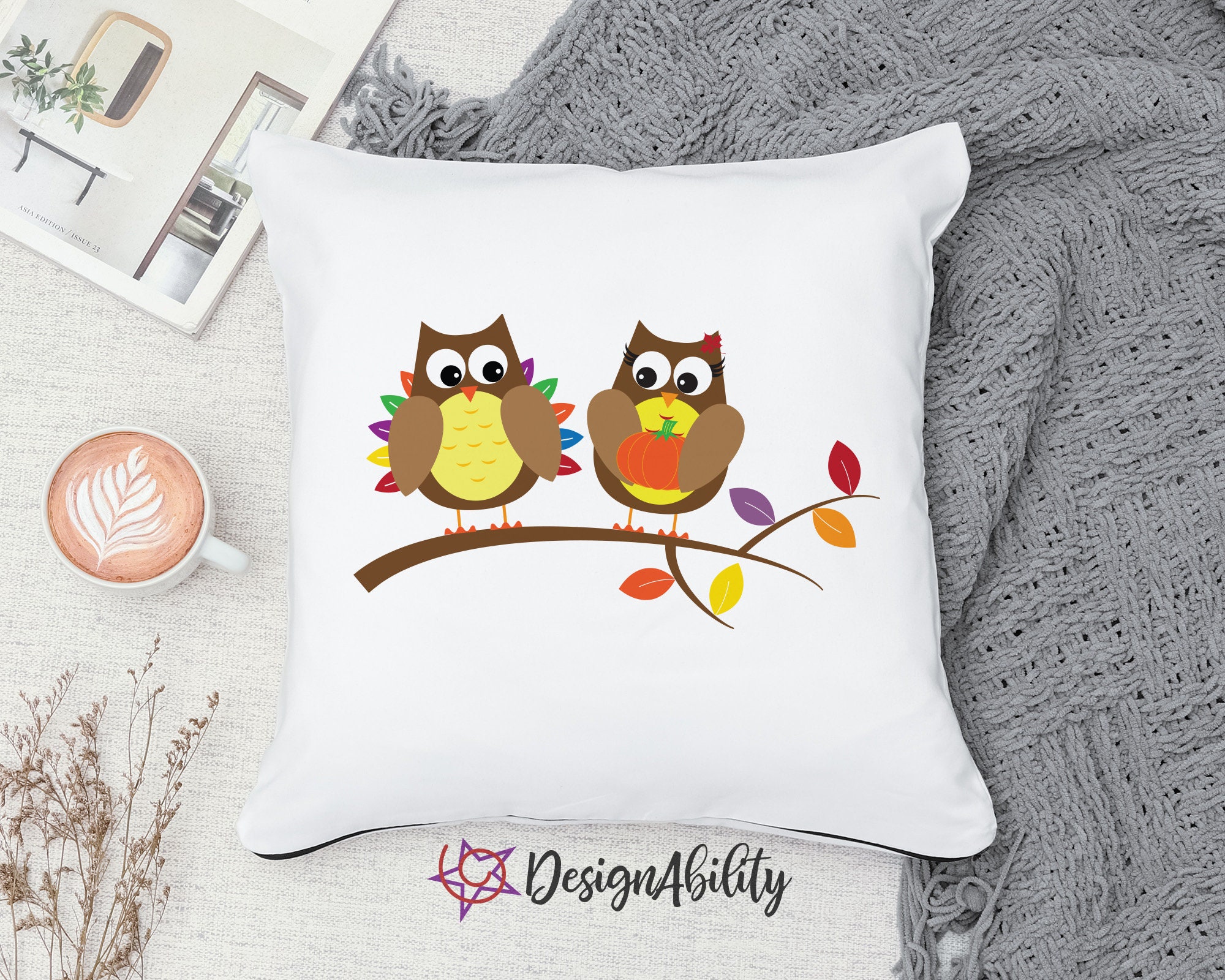 Thanksgiving Owls Clipart Set - SVG & 16 Pngs | Digital Download - Etsy