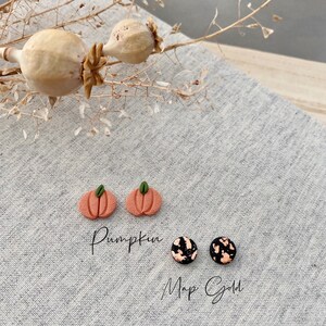 Fall Clay Studs | Polymer Clay Stud Packs| Halloween Clay Earrings| Mini Pumpkin Studs| Pumpkin ...