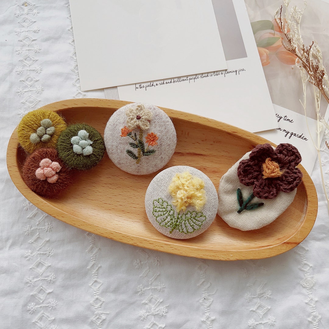 Floral Embroidery Brooch Pin| Handmade Catus Embroidered Pin|party Coat ...