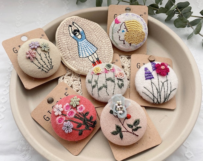 Embroidery Brooch Pin| Handmade Girl Embroidered Pin |party Coat Jacket ...