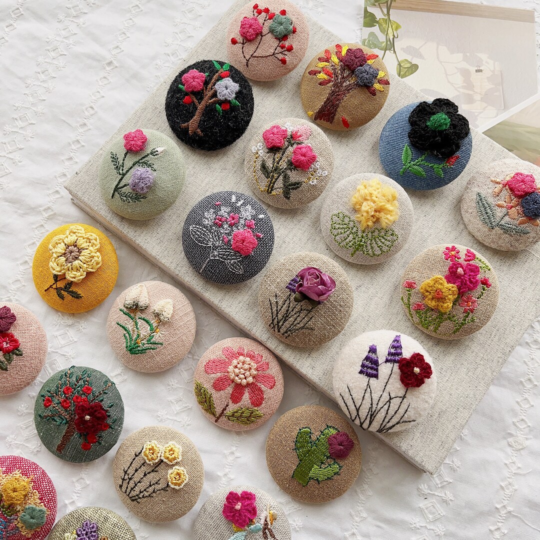 Floral Embroidery Brooch Pin| Handmade Girl Embroidered Pin|party Coat ...
