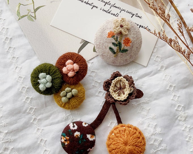 Floral Embroidery Brooch Pin| Handmade Catus Embroidered Pin|party Coat ...