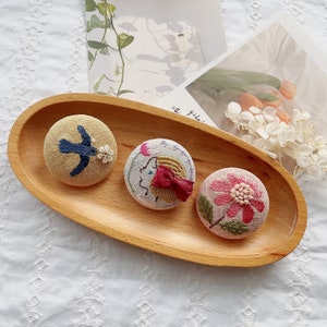 Floral Embroidery Brooch Pin| Handmade Girl Embroidered Pin |party Coat ...
