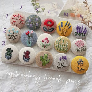 Floral Embroidery Brooch Pin Handmade Girl Embroidered Pin party Coat ...