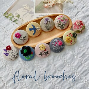 Floral Embroidery Brooch Pin| Handmade Girl Embroidered Pin|party Coat ...