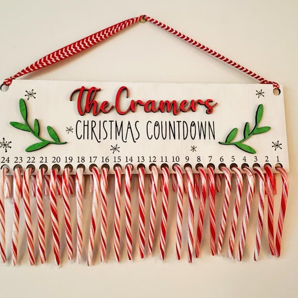 Christmas Countdown Candy Canes Svg - Etsy