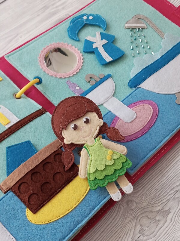 DOLLHOUSE Quiet Book PDF Pattern Diy Quiet Book Pages Busy - Etsy Denmark