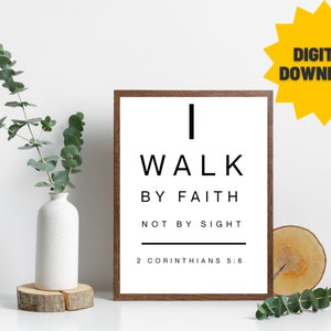 Walk by Faith Digital Art | Bible Verse Digital Art | Digital Download ...