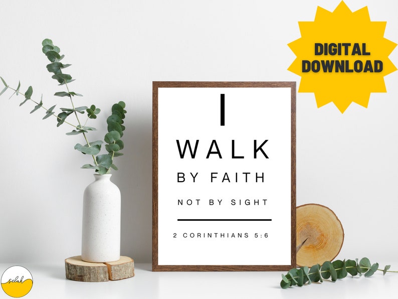 Walk by Faith Digital Art Bible Verse Digital Art Digital - Etsy