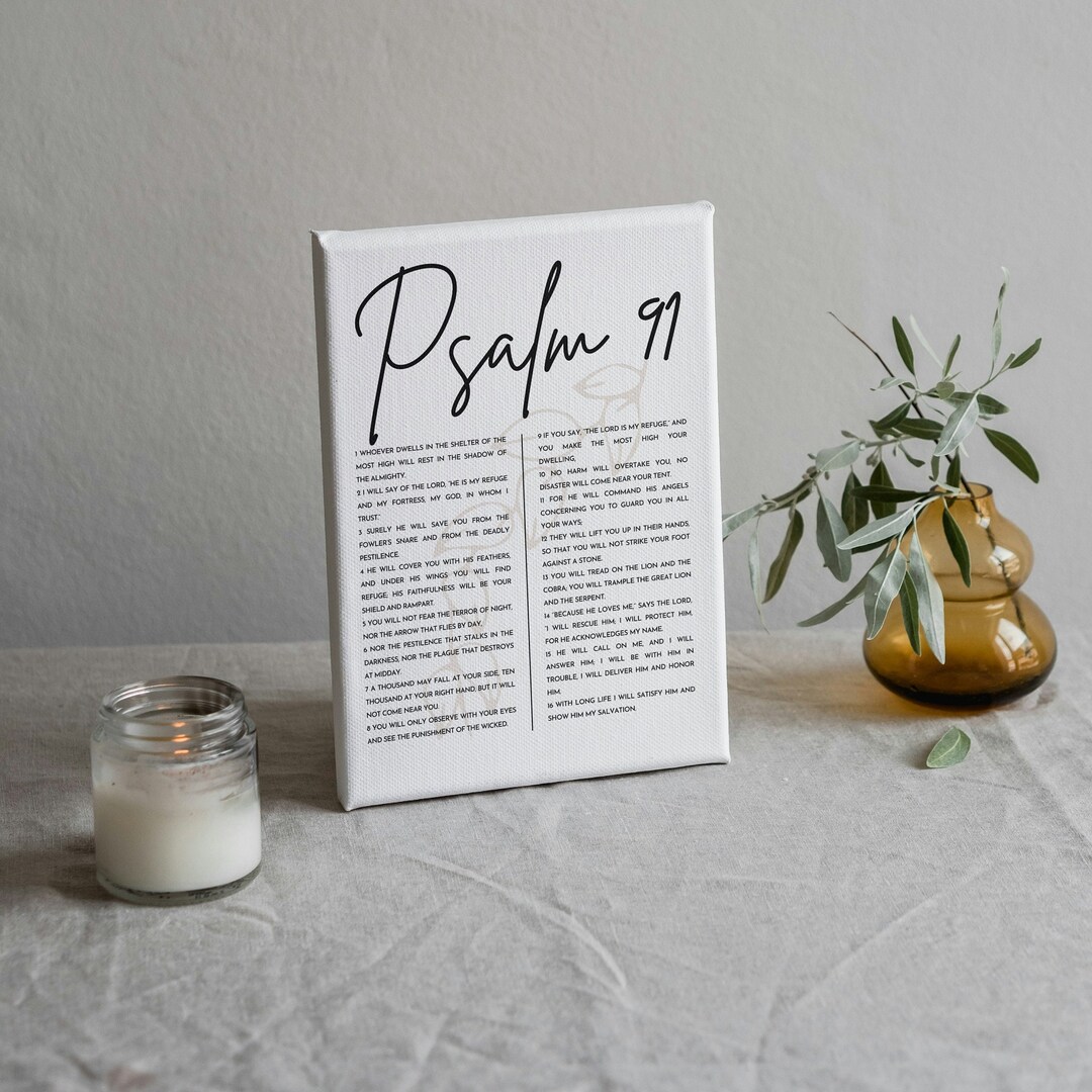 Psalm 91 Scripture Wall Art | Home Decor | Bible Verse Art | Christian ...