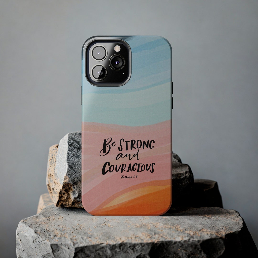 Seja Forte e Corajoso Slim Case Capa para iPhone com versículo da ...