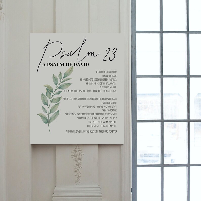 Psalm 23 Canvas Print: Christian Scripture Wall Art - Etsy