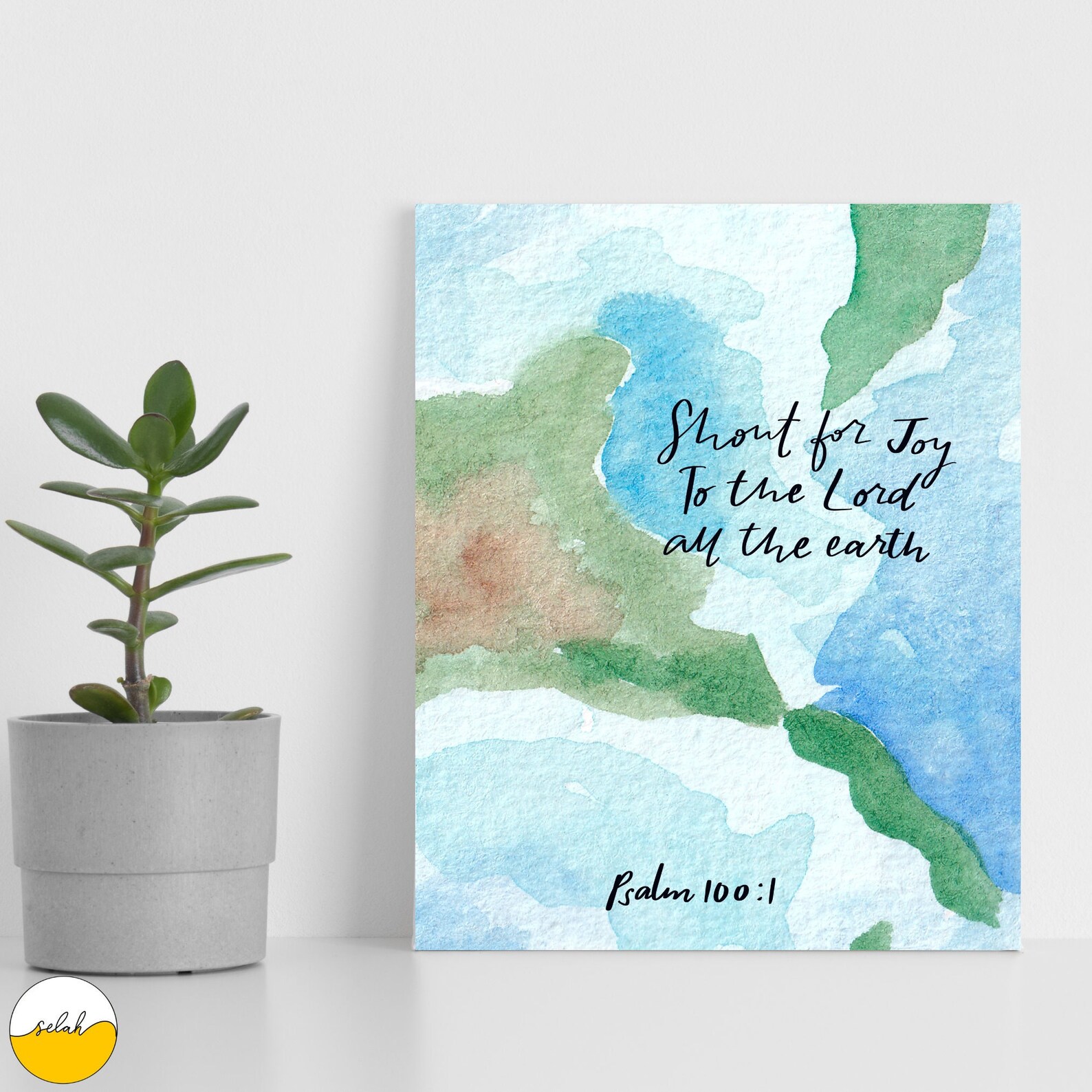 Shout for Joy to the Lord All the Earth | Psalm 100:1 Handmade Wall Art ...