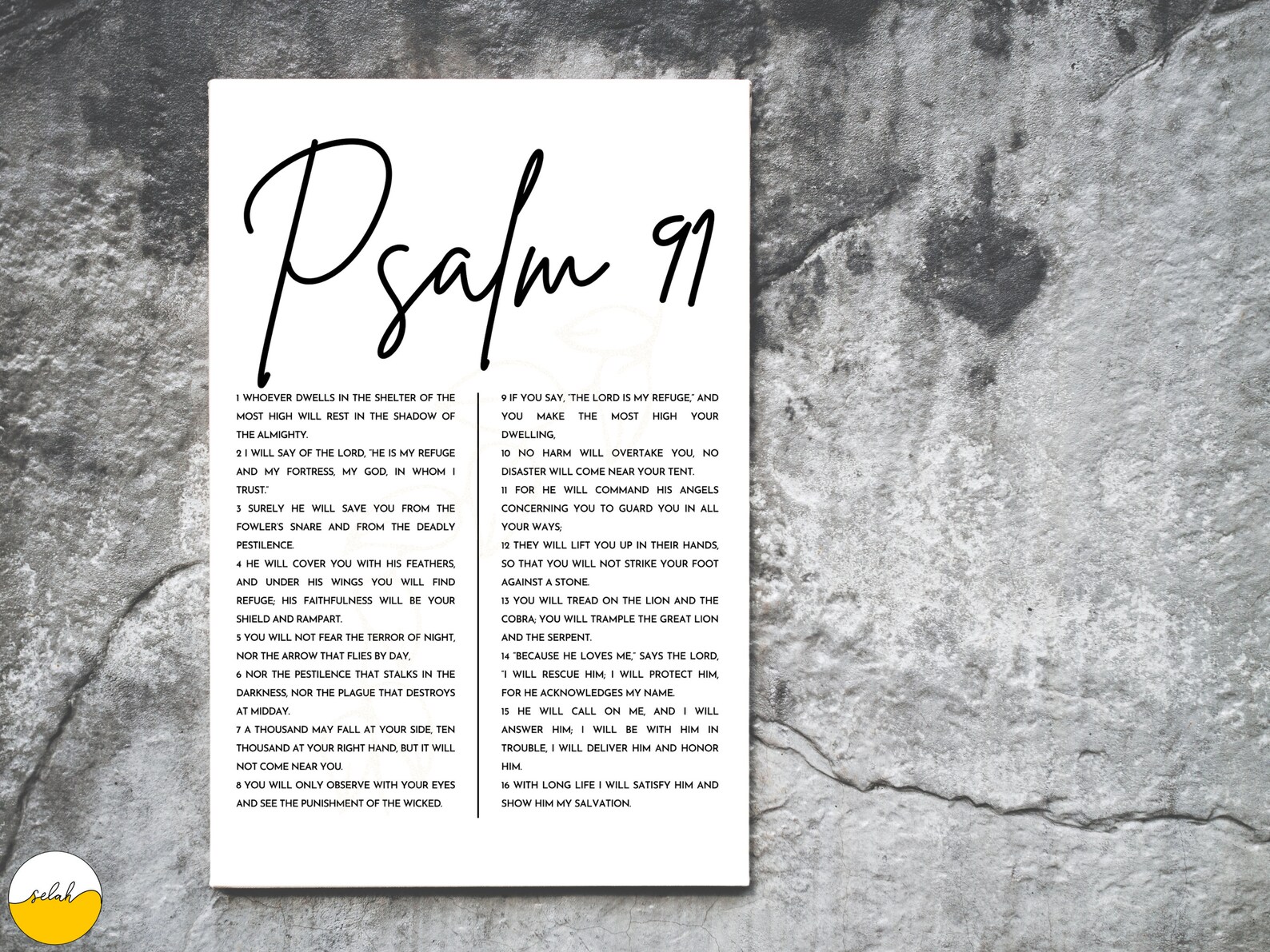 Psalm 91 Scripture Wall Art Home Decor Bible Verse Art - Etsy