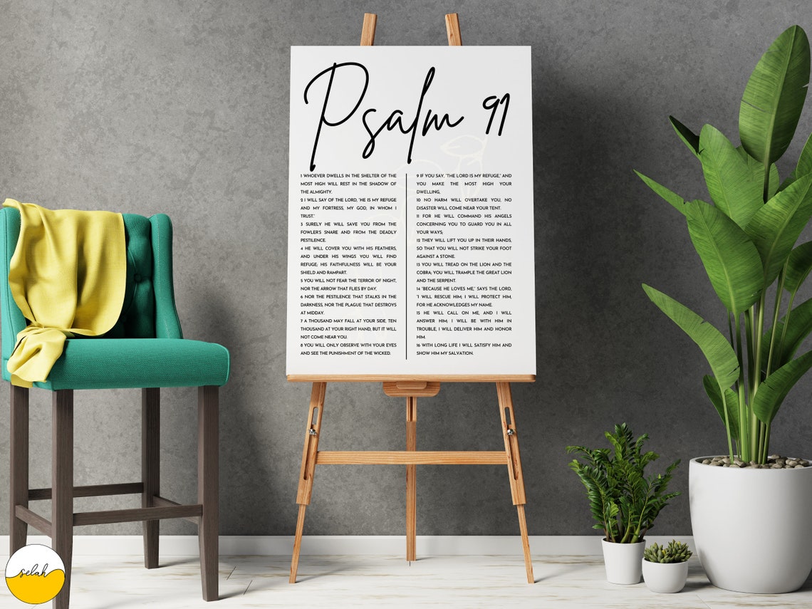 Psalm 91 Scripture Wall Art Home Decor Bible Verse Art - Etsy Australia