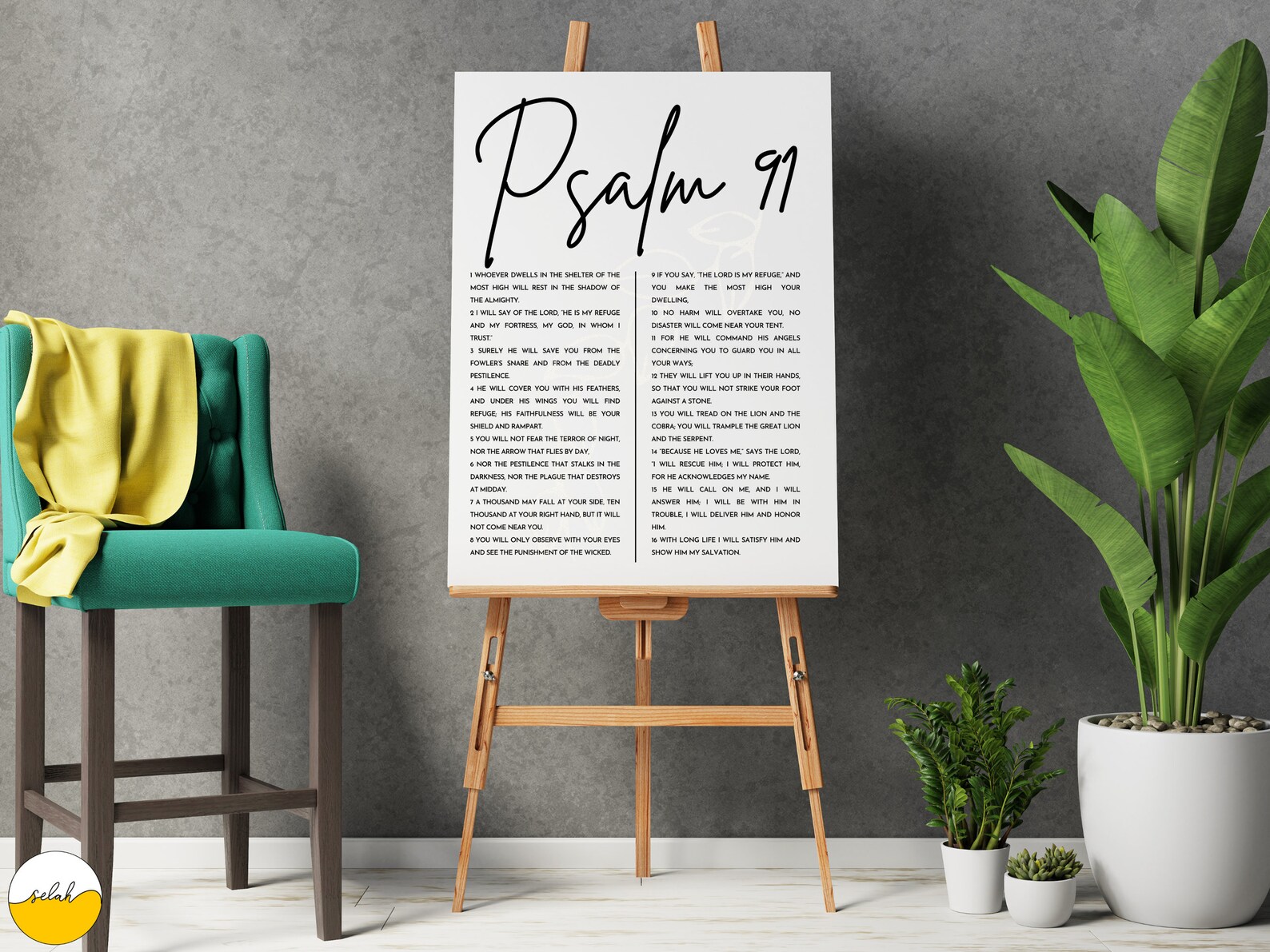 Psalm 91 Scripture Wall Art Home Decor Bible Verse Art - Etsy