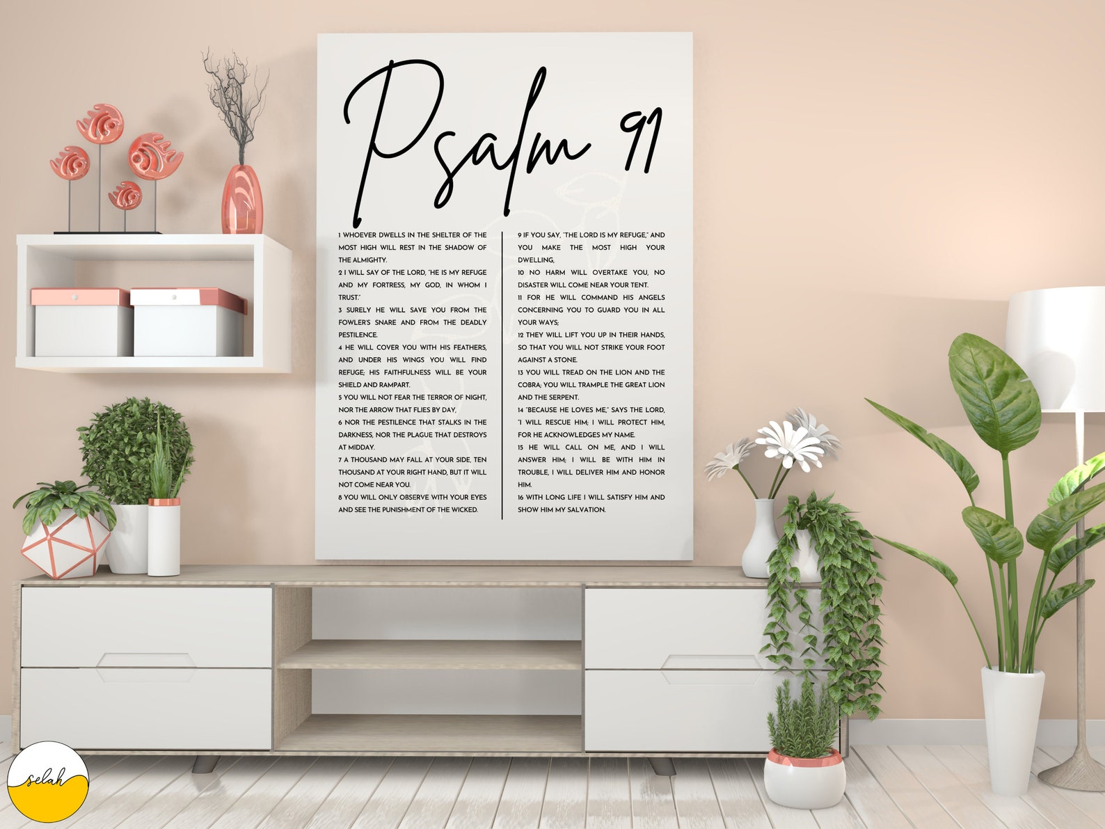 Psalm 91 Scripture Wall Art Home Decor Bible Verse Art - Etsy