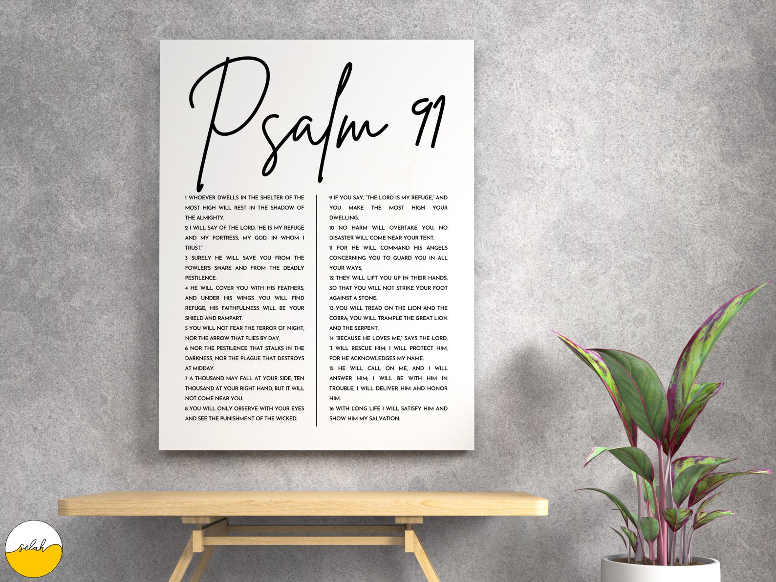 Psalm 91 Scripture Wall Art Home Decor Bible Verse Art - Etsy