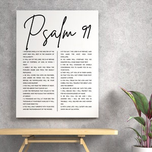 Psalm 91 Scripture Wall Art Home Decor Bible Verse Art - Etsy