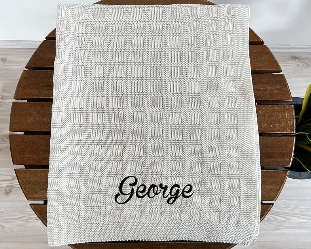 Personalized Knit Baby Blanket, Custom Baby Blanket, Baby Blankets ...