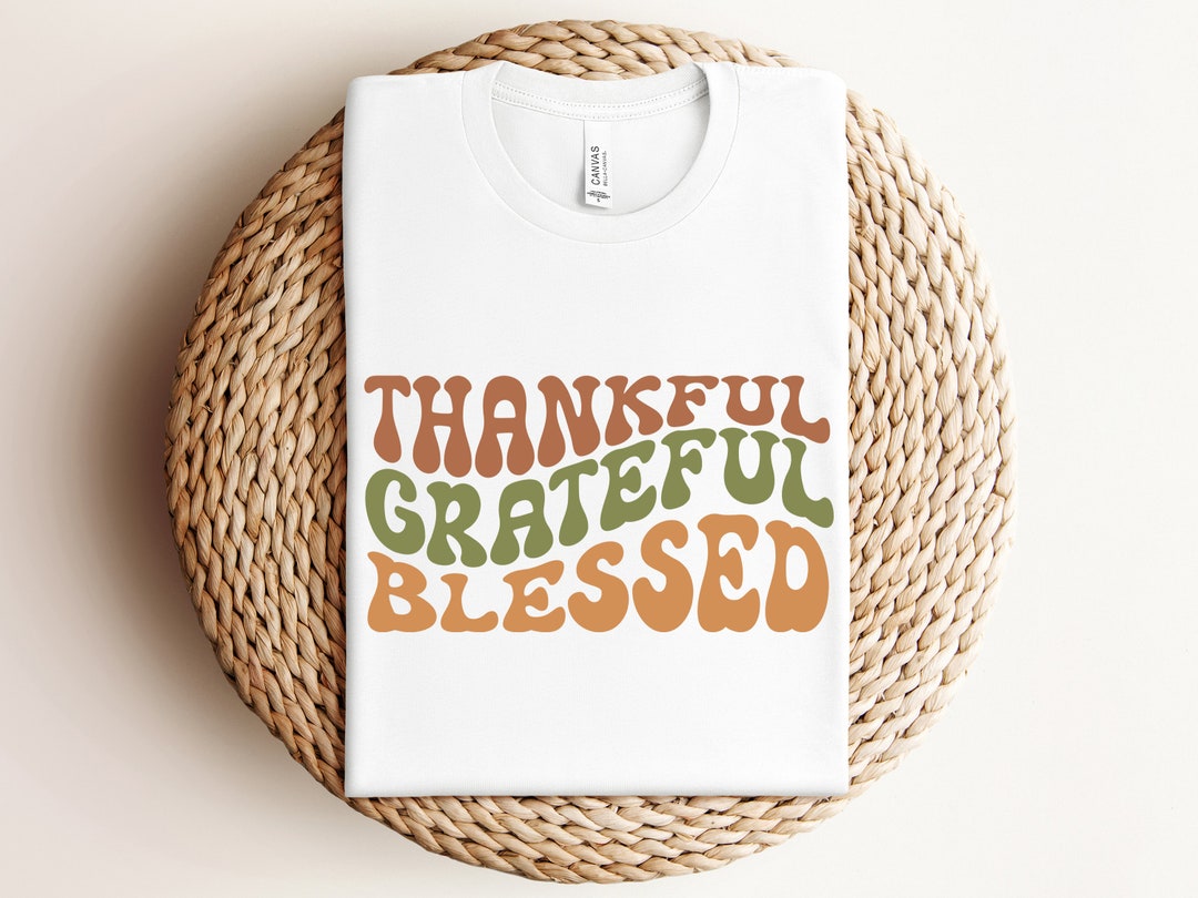 Thankful Grateful Blessed Thanksgiving Halloween Fall Autumn - Etsy