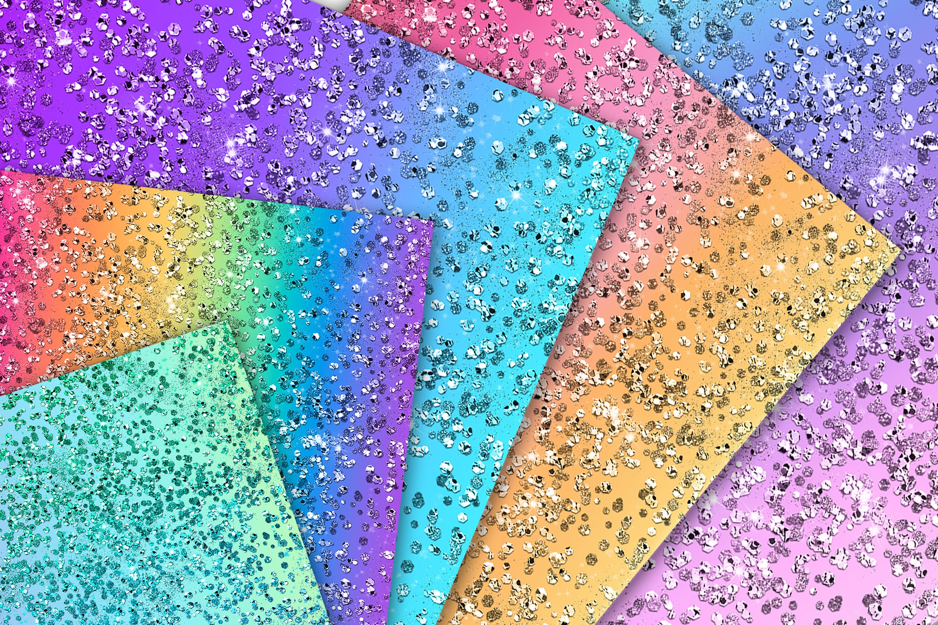 8 Intense Glitter Gradient Overlay Digital Backgrounds Scrapbook Papers ...