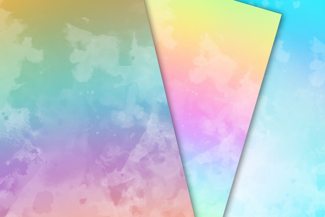 8 Beautiful Pastel Watercolor Gradients Digital Backgrounds Sublimation ...
