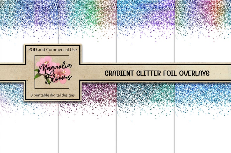 8 Glitter Foil PNG Overlays Sublimation POD INCLUDED! - Etsy