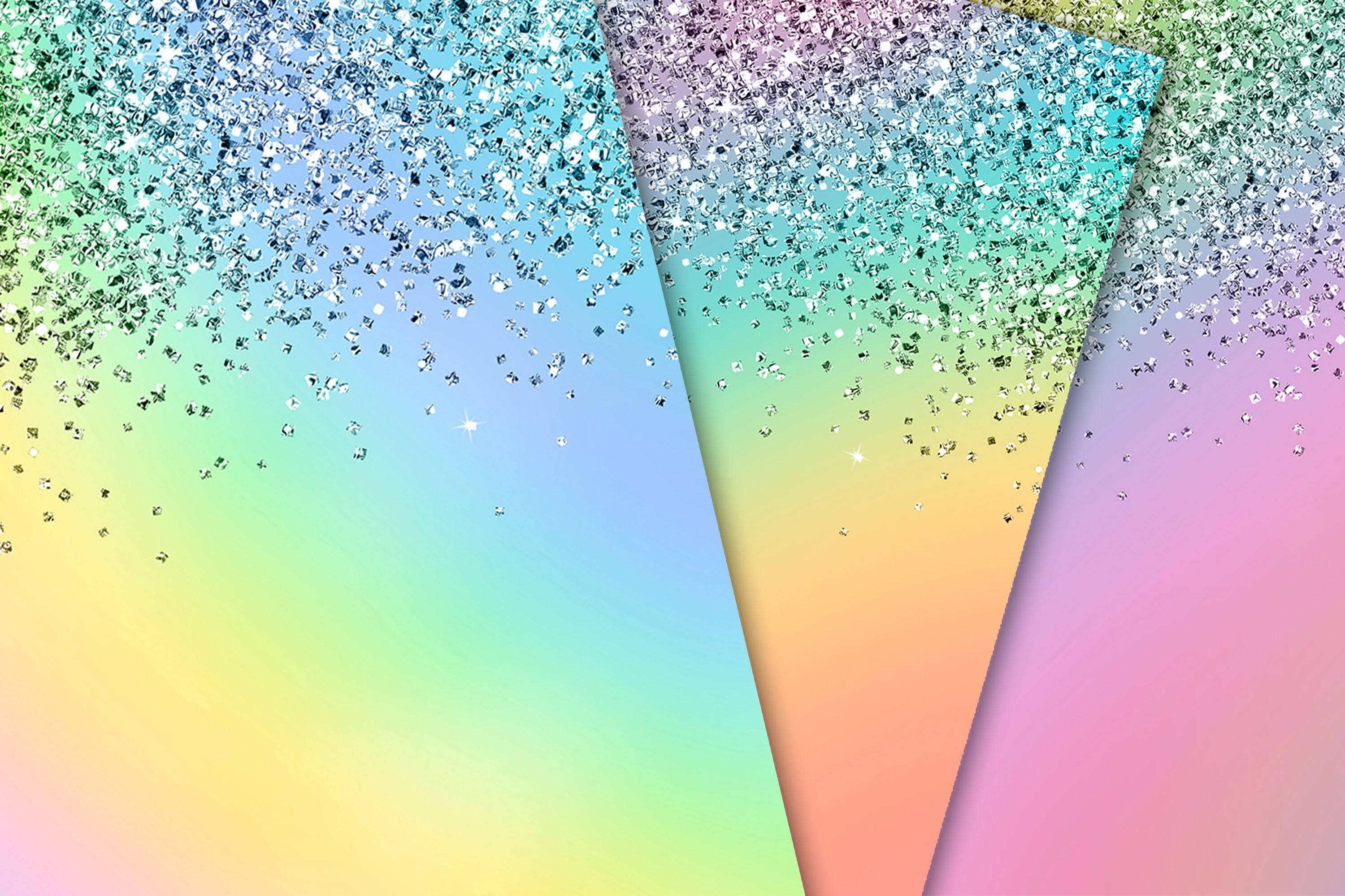 8 Unicorn Rainbow Pastel Glitter Boarder Gradients Digital Backgrounds ...