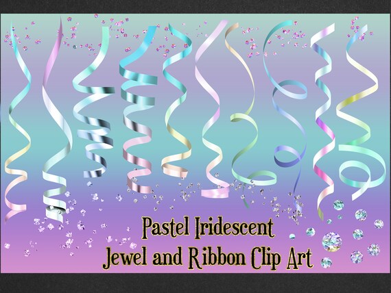 Lustrous Pastel Iridescent and Gradient Ribbons and Diamonds | Etsy