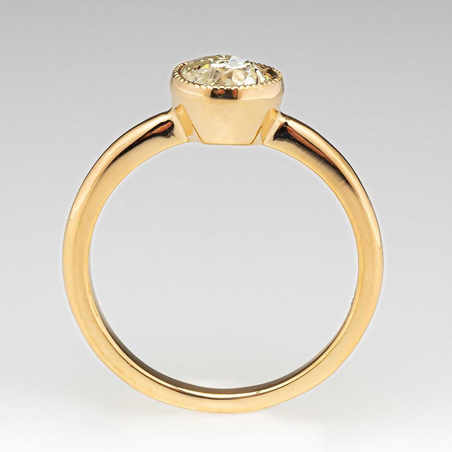 Round Cut Engagement Ring in Solid Gold 10k/14k/18k Gold Ring - Etsy