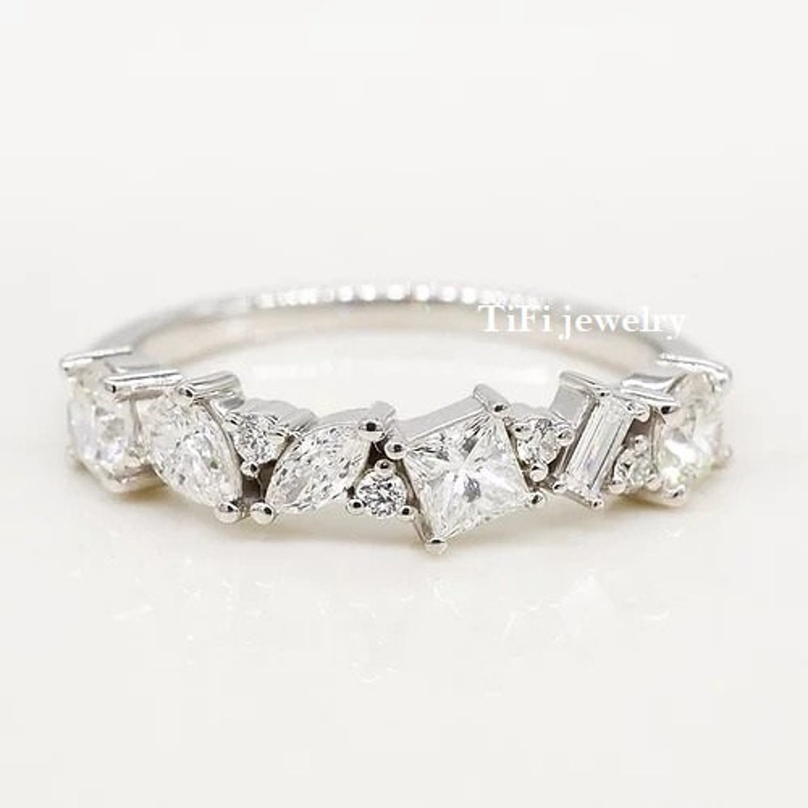 Multi Shape Moissanite Eternity Ring Multi Shape Eternity - Etsy