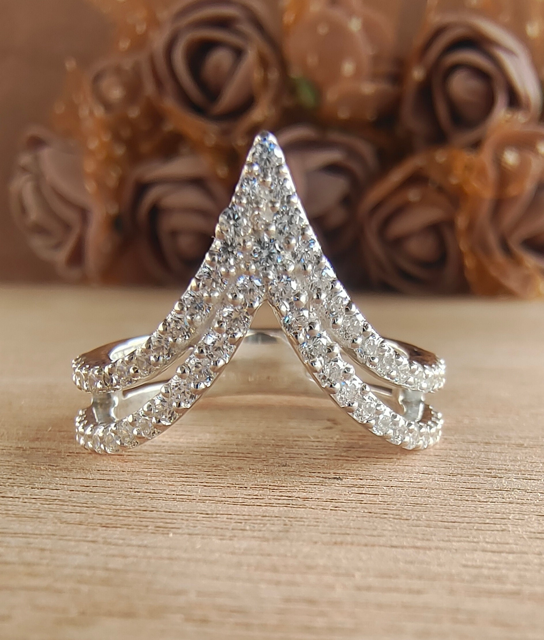 Double Deep V Shape Band V Shaped Ring Double Chevron Band - Etsy