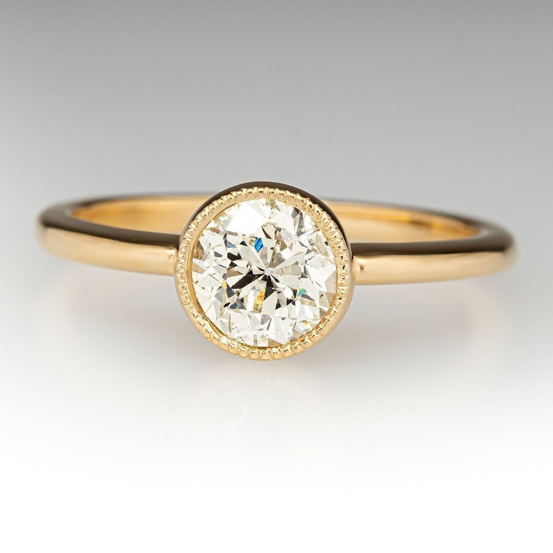 Round Cut Engagement Ring in Solid Gold 10k/14k/18k Gold Ring - Etsy