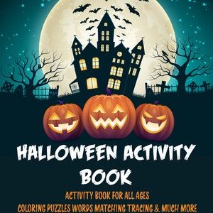 Halloween Activity Book, Kids Halloween Activity Book, Kids Halloween ...