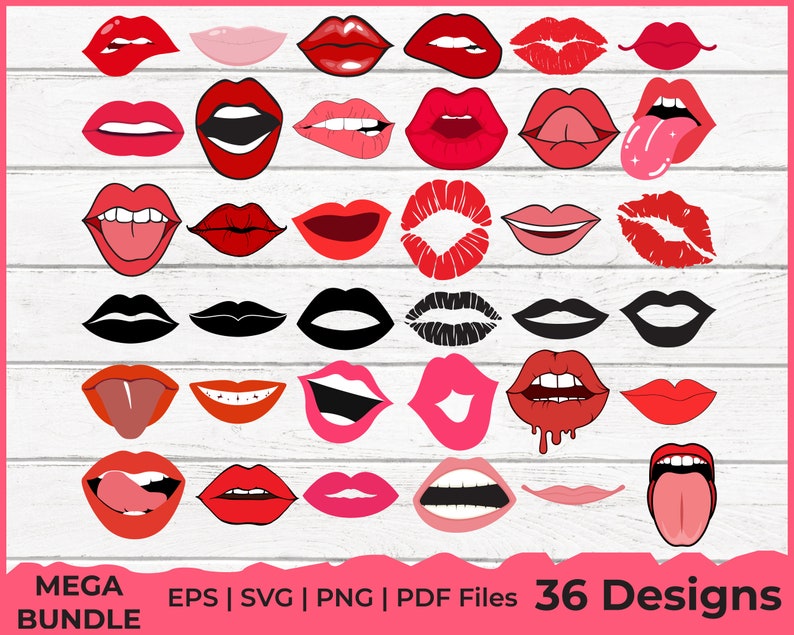 Lips Svg Lips Svg Bundle Kiss Svg Red Lips Svg American - Etsy