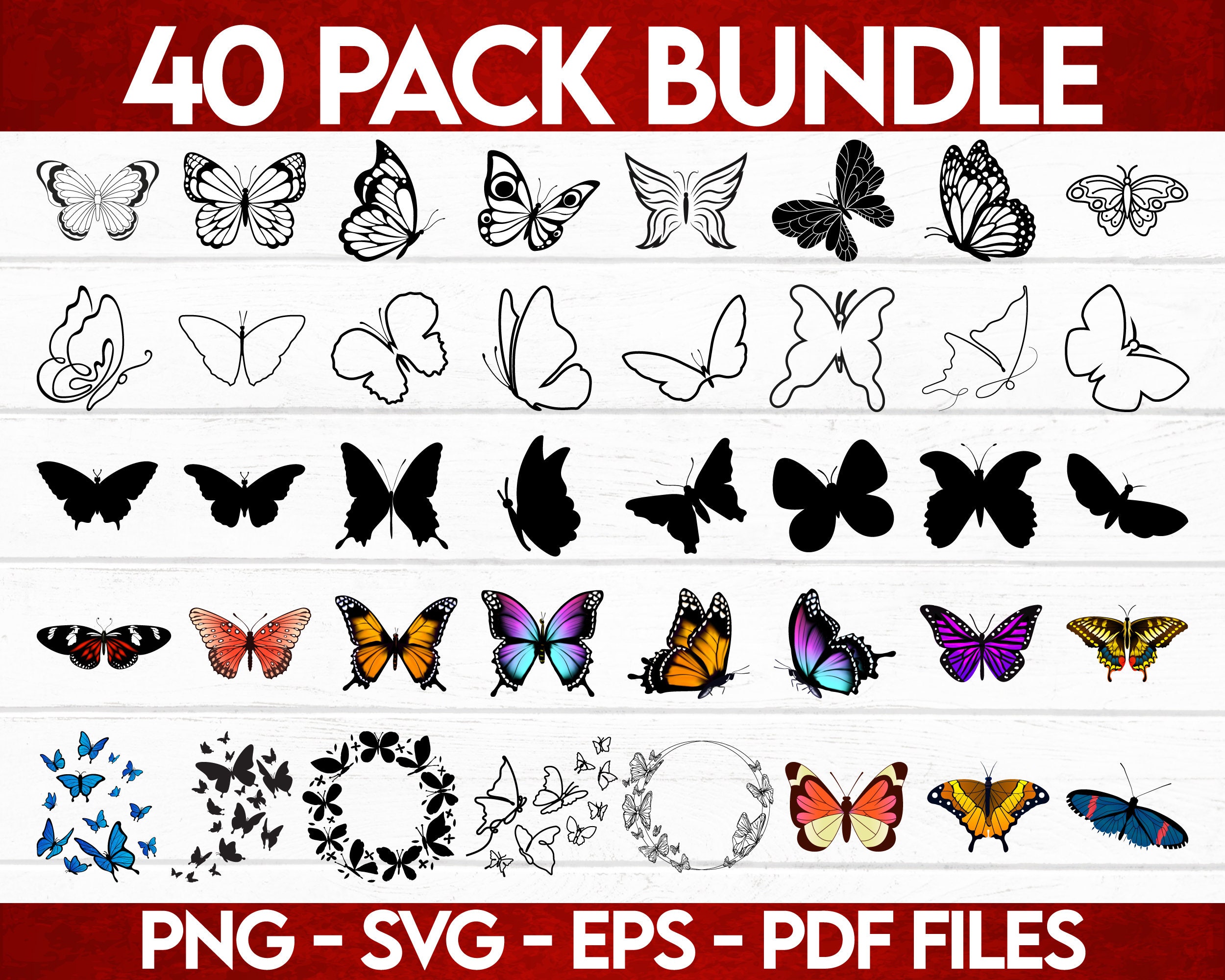 Butterfly Svg Butterfly Svg Bundle Layered Butterfly Svg - Etsy