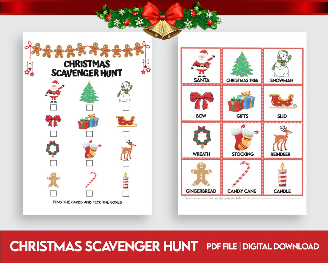 Christmas Scavenger Hunt Printable for Kids, Christmas Treasure Hunt ...
