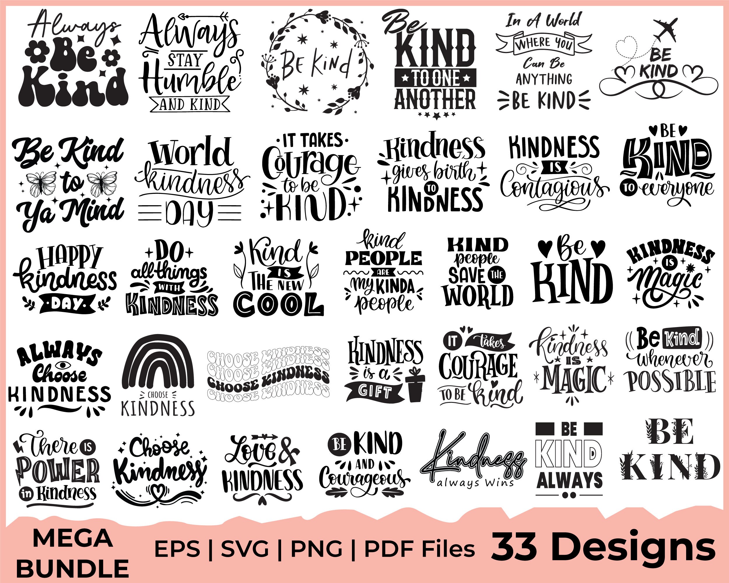 Kindness Svg Bundle, Be Kind Svg, Kindness Svg, Kind Svg, Kindness ...