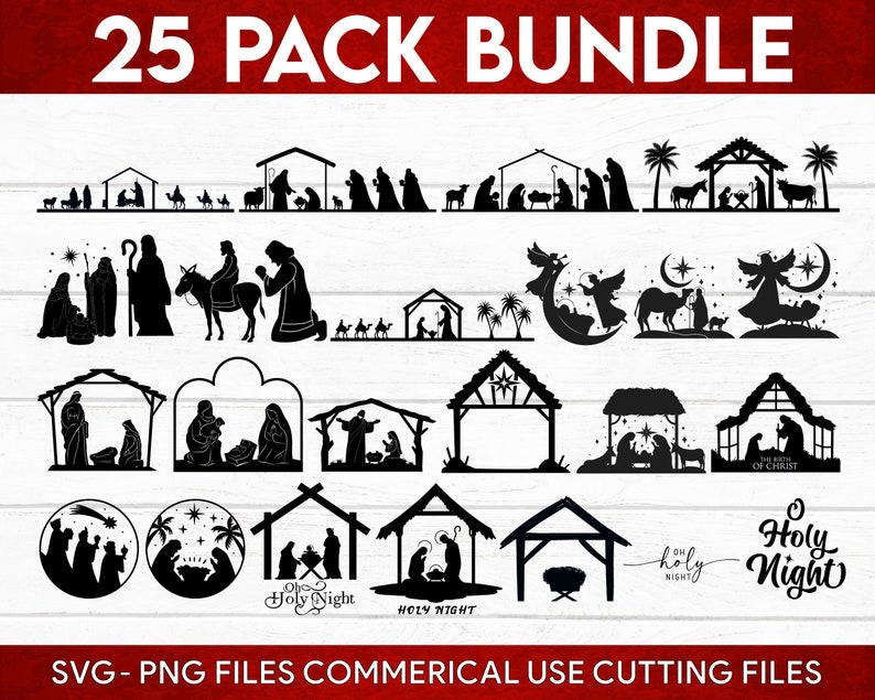 Nativity Scene Svg, Nativity Svg Bundle, Nativity Svg, Holy Night Svg ...