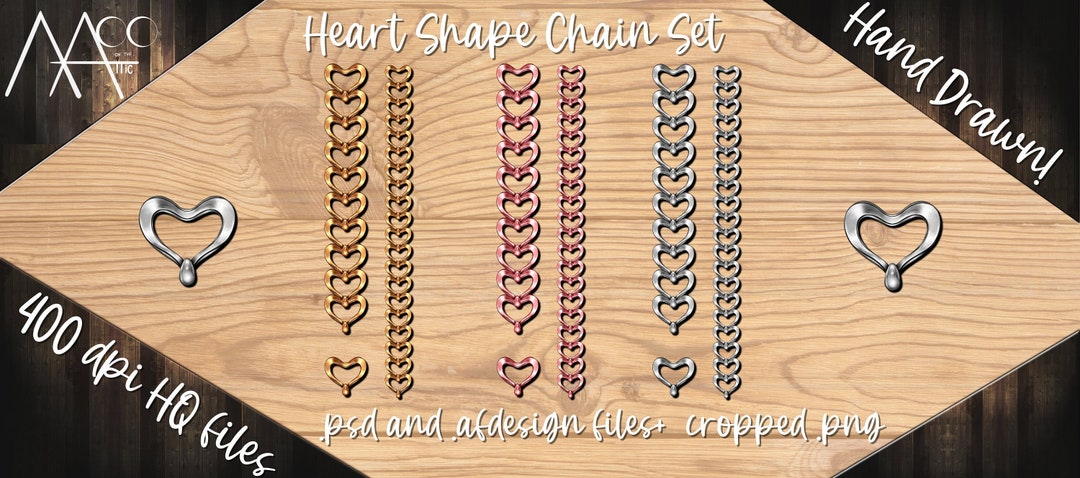 Realistic Heart-shape Chain - Etsy