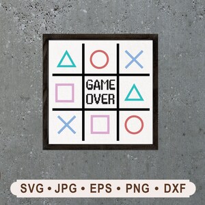 Game Over Sign SVG, Gamer Sign SVG, Funny Game Room Printable File ...