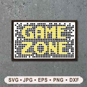 Game Zone Sign Svg, Game Zone Icon Svg, Game Sign Printable, Pixel Game ...