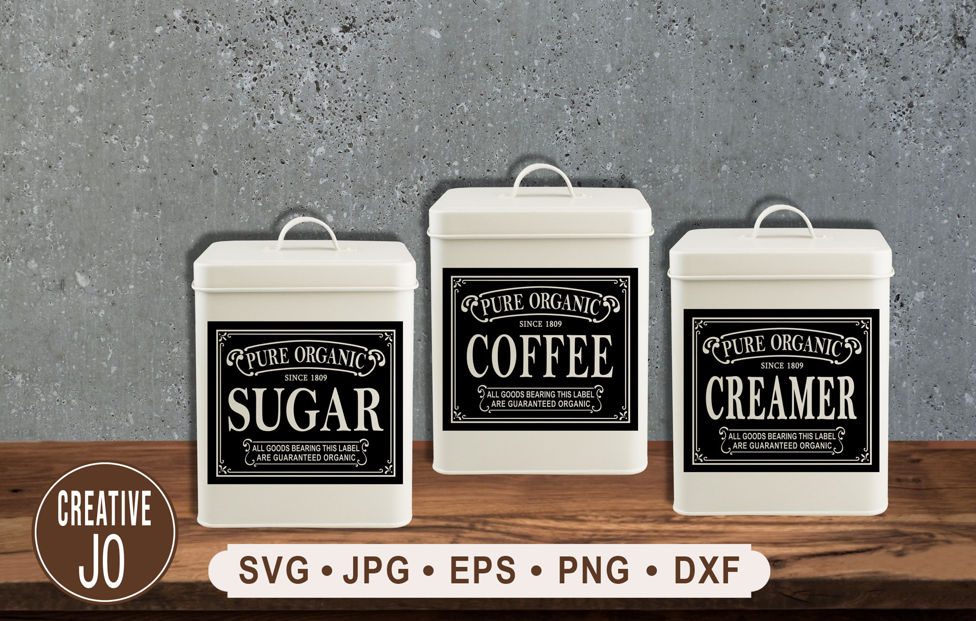 Kitchen Labels SVG, Coffee Sugar Creamer, Printable Decals (digital ...