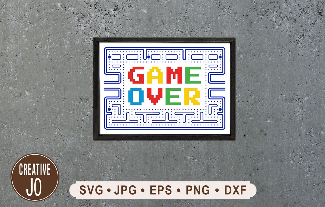 Game Over Sign Svg, Game Zone Icon Svg, Gamer Room Sign Printable, Game ...