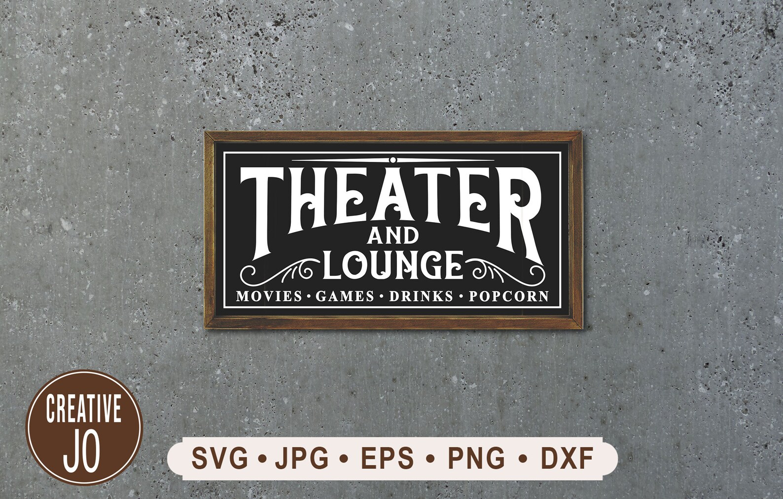 Theater and Lounge Sign Svg, Lounge Sign Svg, Theater Printable, Movies ...