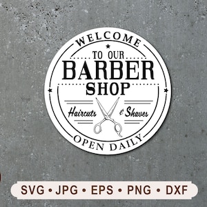 Barber Shop Sign SVG, Haircuts and Shave Sign SVG, Vintage Barber Shop ...
